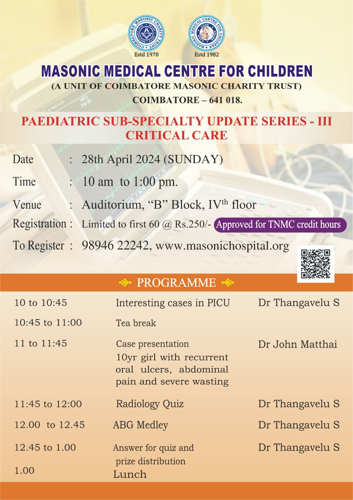 Continuing Medical Education Programme – Masonic Medical Centre for Children